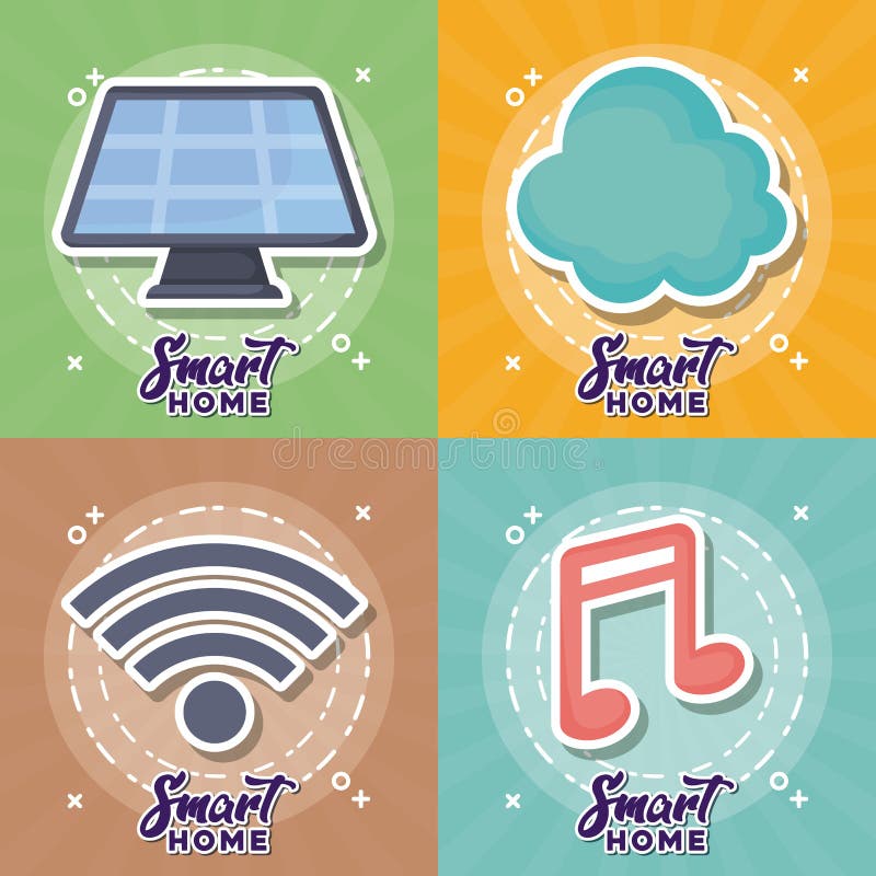 Smart home design stock vector. Illustration of online - 118878478