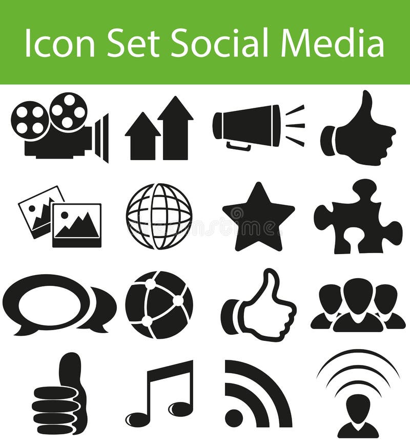 Icon Set Social Media stock vector. Illustration of isolated - 60737912