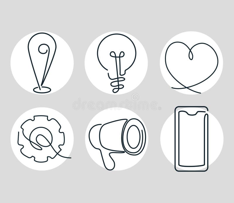 Icon set, social media stock vector. Illustration of location - 258092377