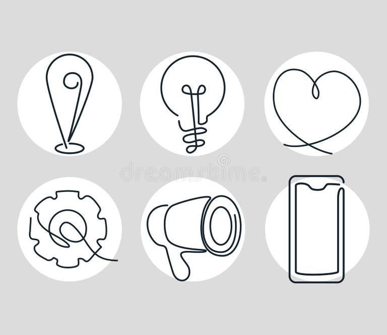Icon set, social media stock vector. Illustration of location - 258092377