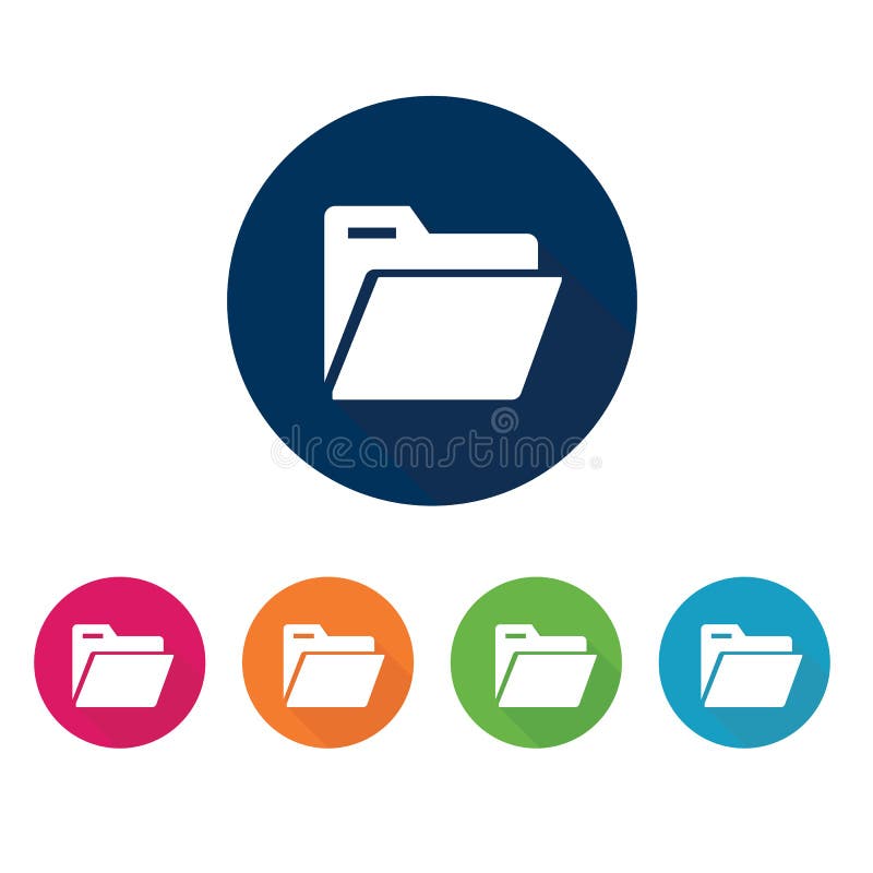 Folder Icon Set. Office Material. Flat Design. Stock Vector ...