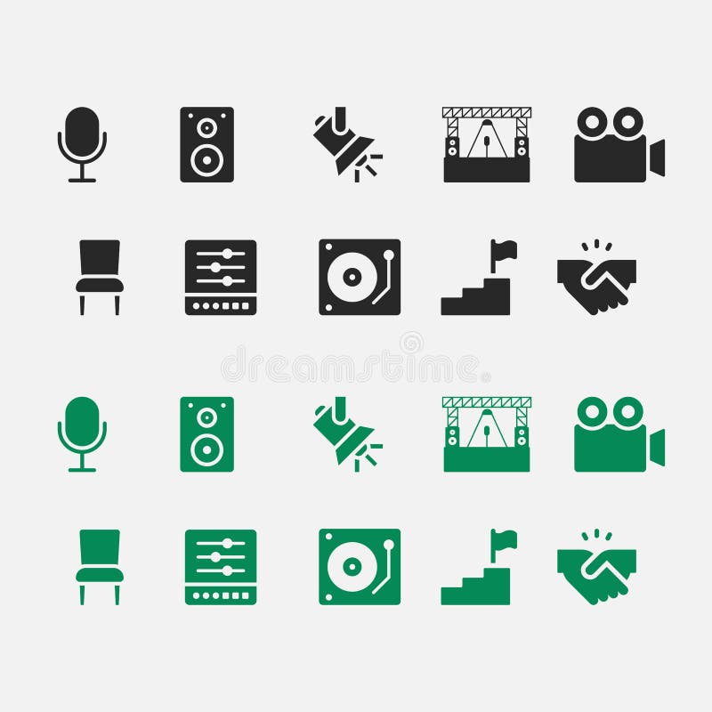 Icon Set Suitable for Music Concert Event, Icon Modern and Simple ...