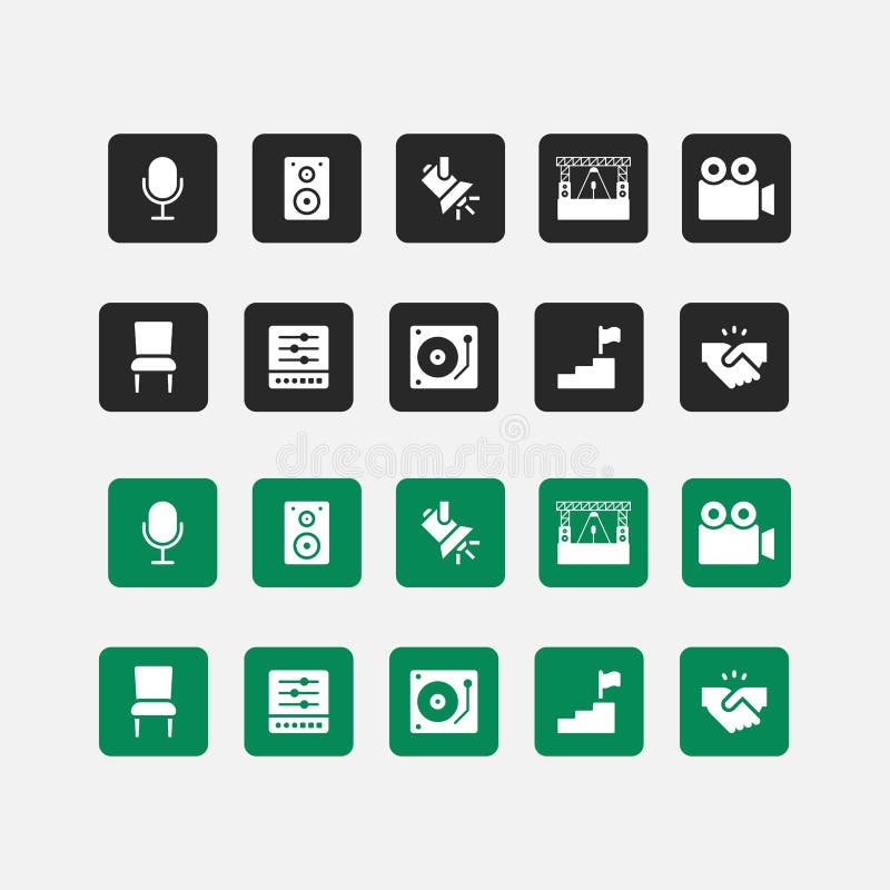 Icon Set Suitable for Music Concert Event, Icon Modern and Simple ...