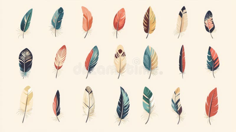 Icon Set Symbol Illustration Featuring Pens and Feather Pens ...