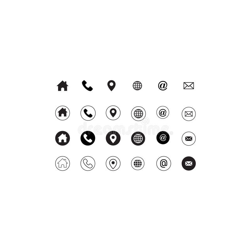 Set of Online Contact Icon Concept Icon Set of Symbols, Web Icon ...