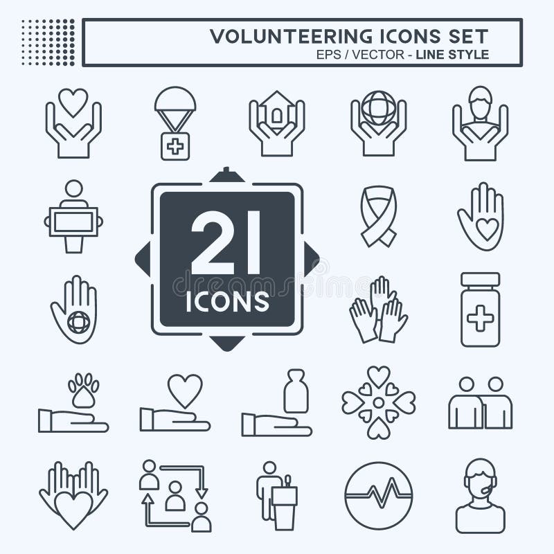 Icon Set Icon Volunteering. Related To Volunteering Symbol. Line Style ...