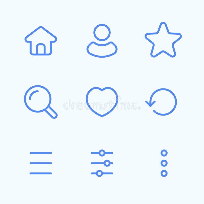 Icon Set of the Web and App Menu. Stock Vector - Illustration of ...