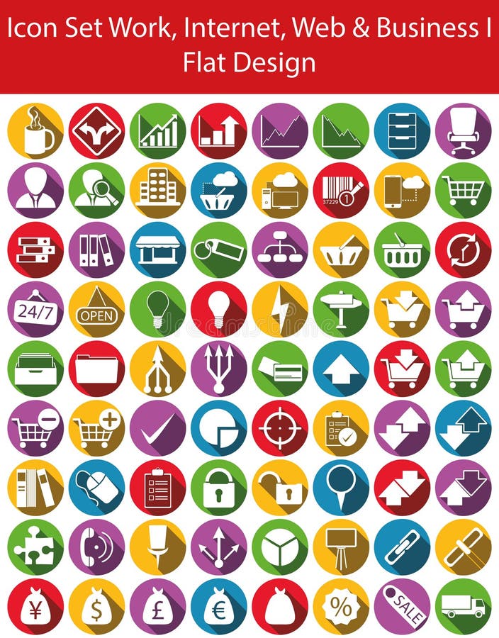 Icon Set Work, Internet, Web and Business I Stock Vector - Illustration ...