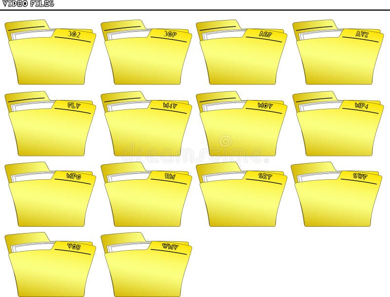 Icon Set Folders for Video Files - Vector Stock Vector - Illustration ...