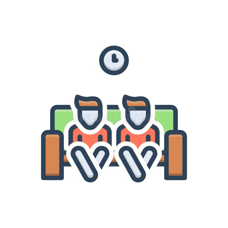 Color Illustration Icon for Settled, Sit and People Stock Illustration ...