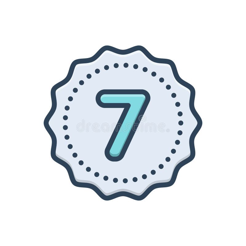 Color Illustration Icon for Seventh, Number and Month Stock Vector ...