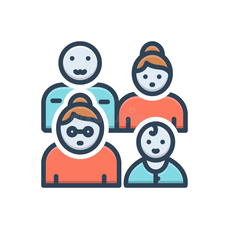 Color Illustration Icon for Several, Individual and Life Stock ...