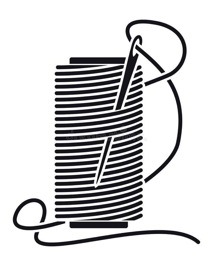 Icon Sewing Thread on Spools. Vector Isolated Coil. Silhouette Stock ...