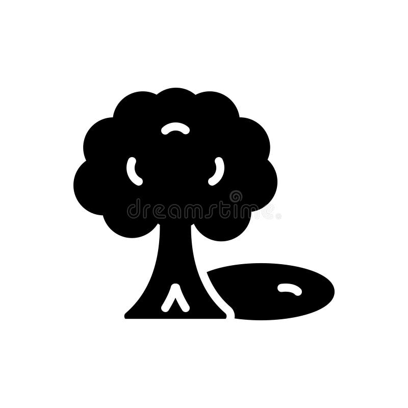 Black Solid Icon for Shade, Shadow and Tree Stock Vector - Illustration ...