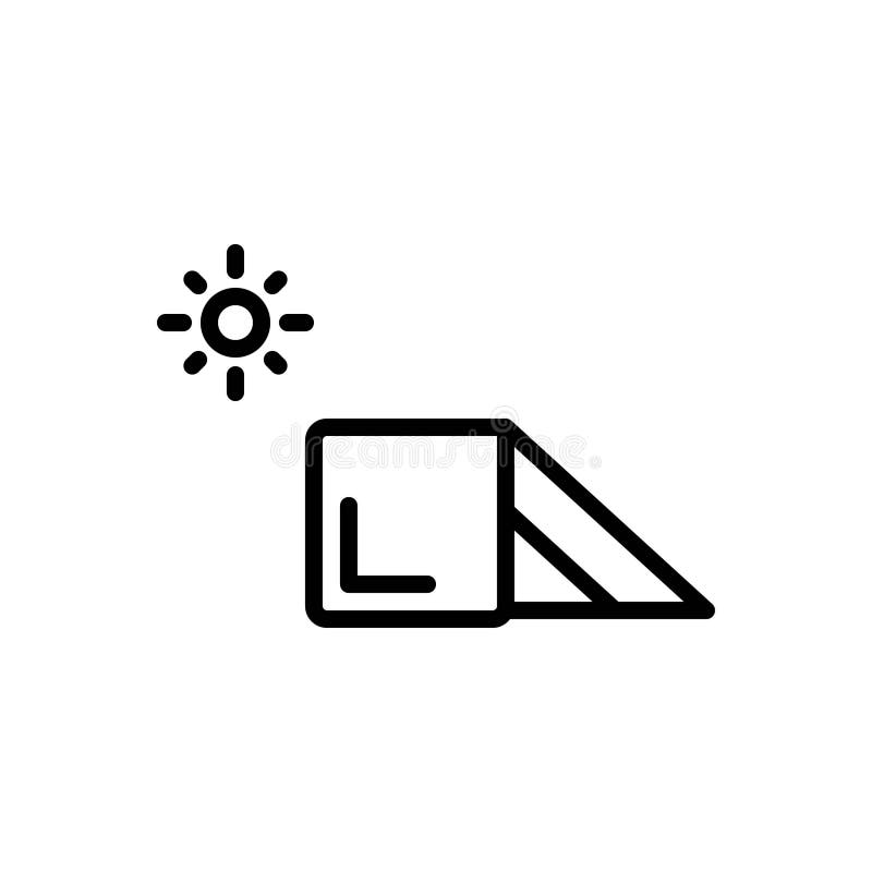 Black Line Icon for Shade, Shadow and Sunlight Stock Vector ...