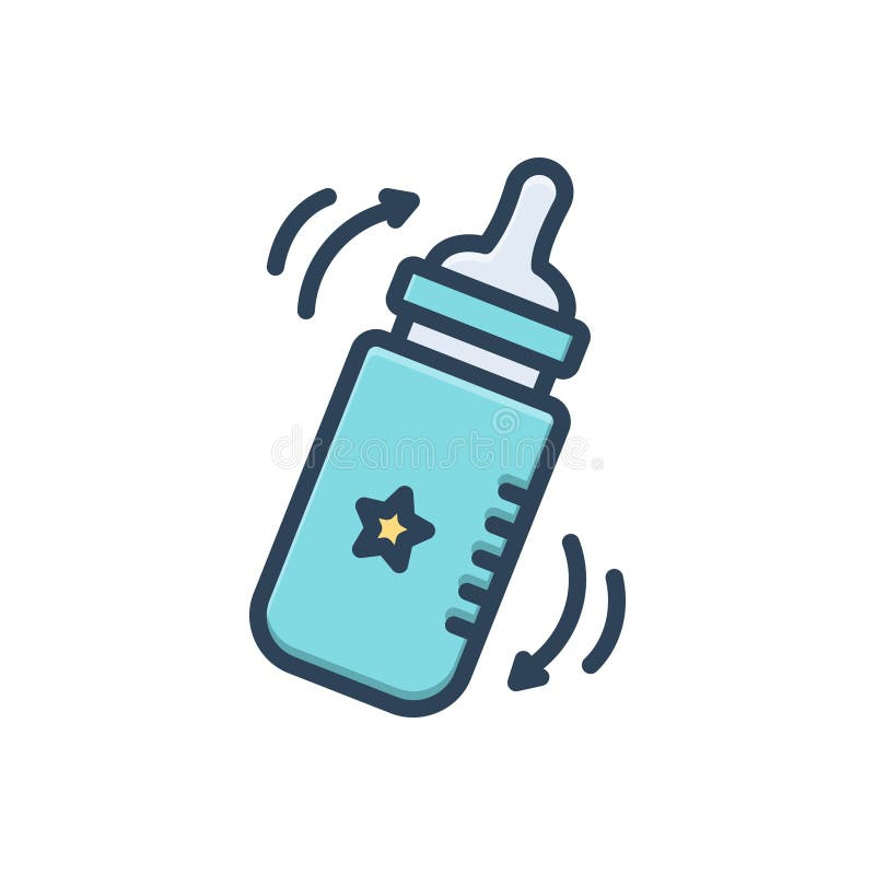 Color Illustration Icon for Shake, Milk Bottle and Liquid Stock ...