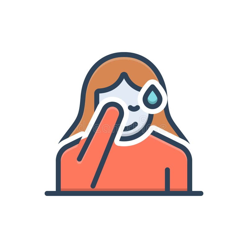 Color Illustration Icon for Shame, Shyness and Depression Stock ...