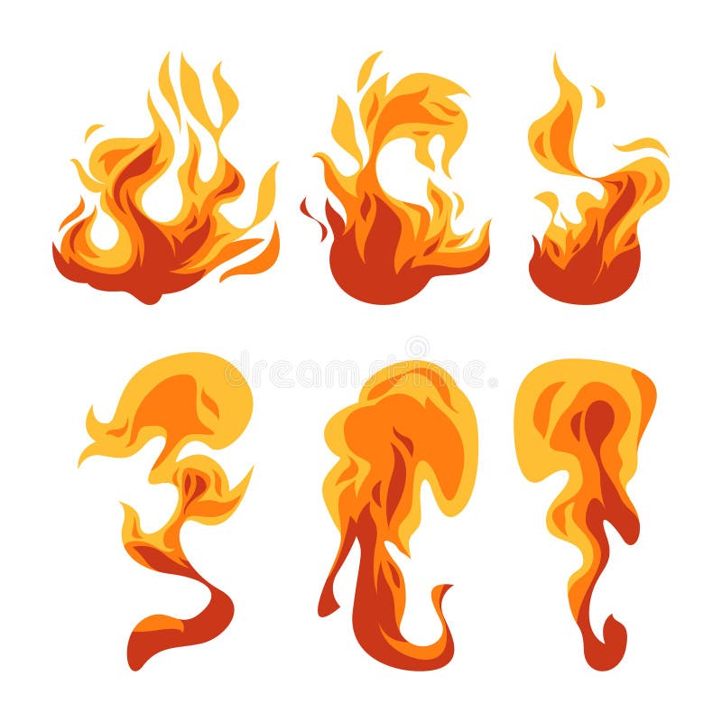 Icon Shape Fire Effect Yellow Orange Red Hot Burn Flame Ignition Design ...