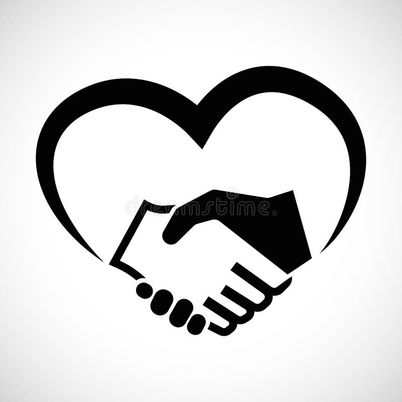 Icon Shape Handshake with Heart Stock Vector - Illustration of meeting ...