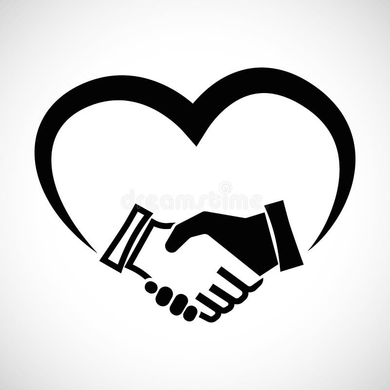 Icon Shape Handshake with Heart Stock Vector - Illustration of ...