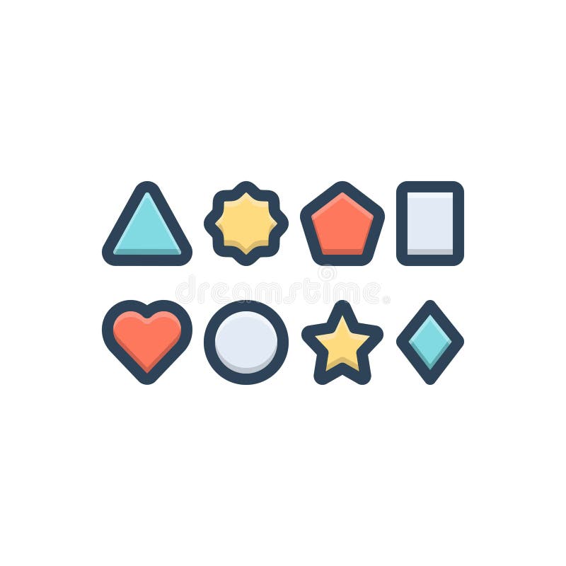 Color Illustration Icon for Shapes, Size and Polygonal Stock ...