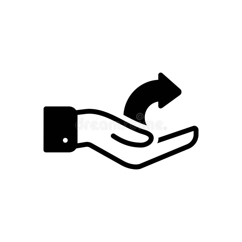 Black Solid Icon for Share, Forward and Direction Stock Illustration ...