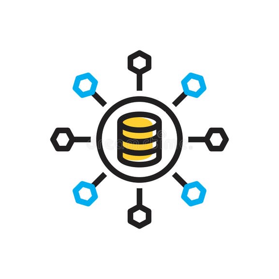 Multi Color Icon for Sharing, Allocation and Data Stock Illustration ...