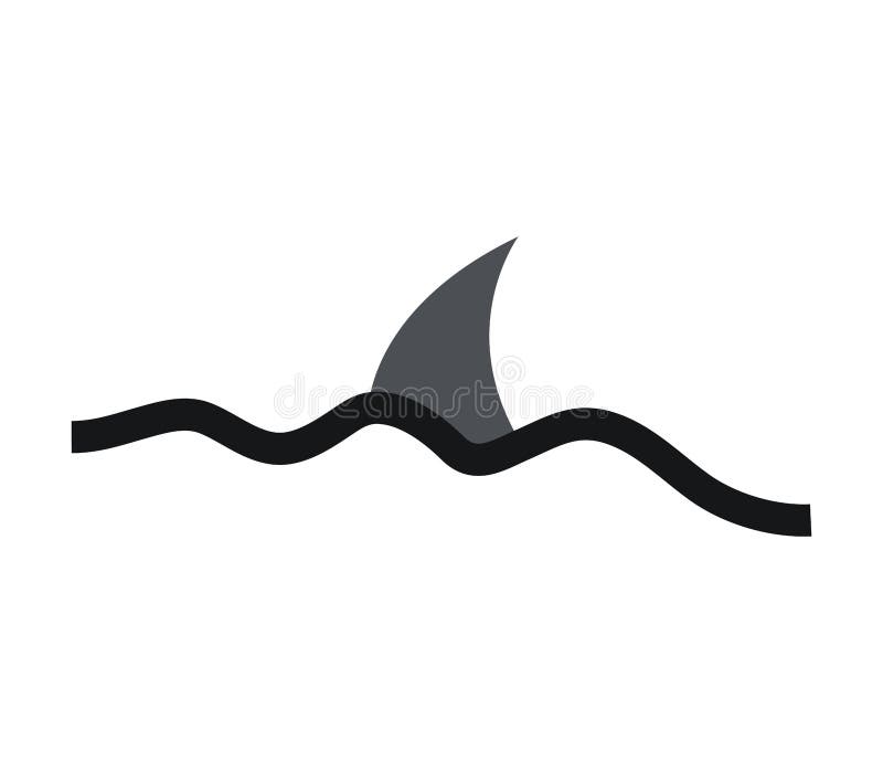 Icon shark fin illustrated stock illustration. Illustration of design ...