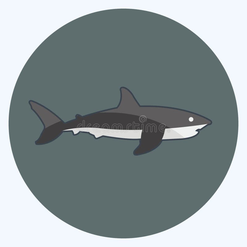 Icon Shark. Suitable for Animal Symbol. Flat Style. Simple Design ...
