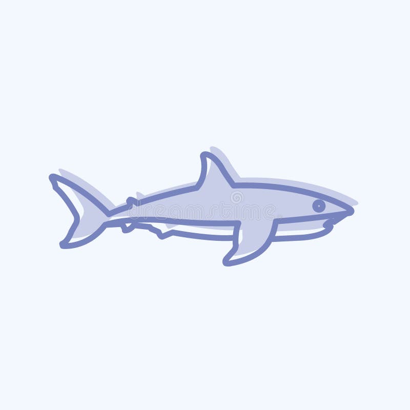 Icon Shark. Suitable for Animal Symbol. Two Tone Style. Simple Design ...