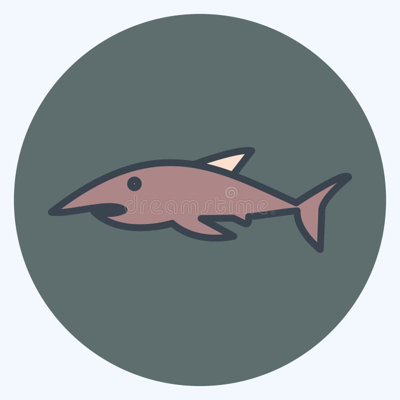Icon Shark 1. Suitable for Sea Symbol. Color Mate Style. Simple Design ...