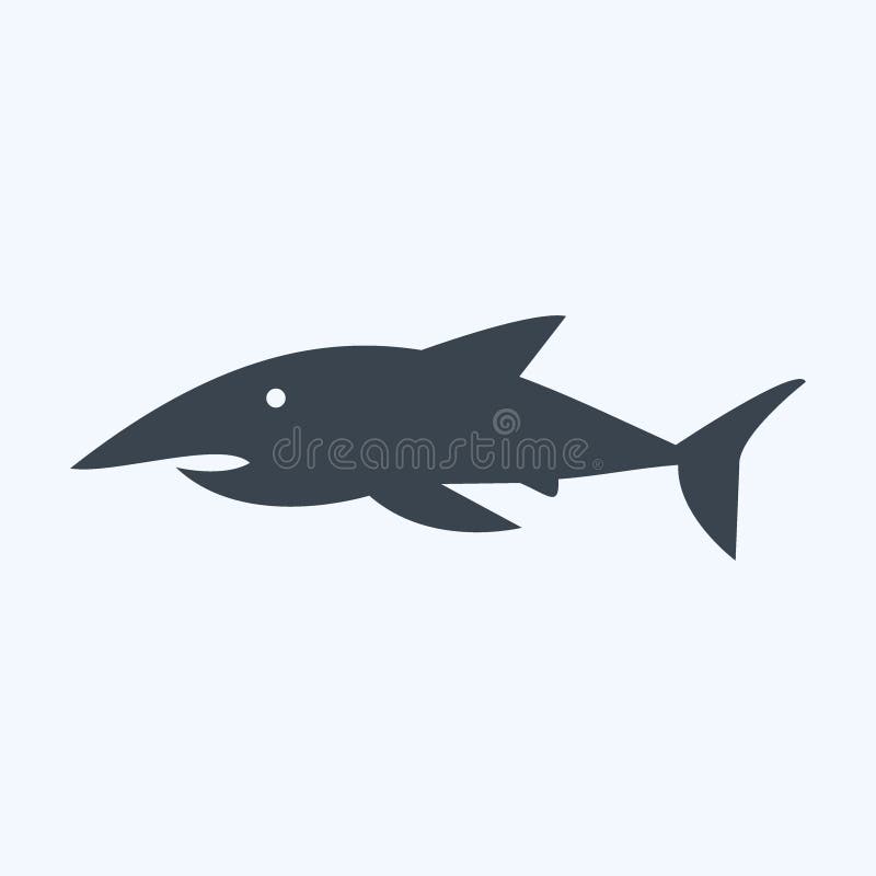 Icon Shark 1. Suitable for Sea Symbol. Flat Style. Simple Design ...