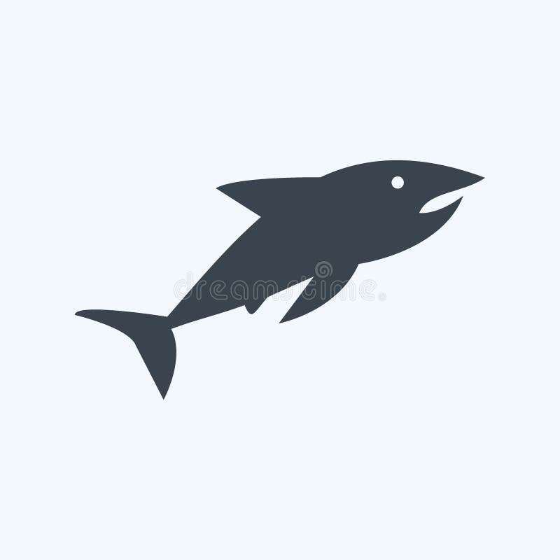 Icon Shark 2. Suitable for Sea Symbol. Glyph Style. Simple Design ...
