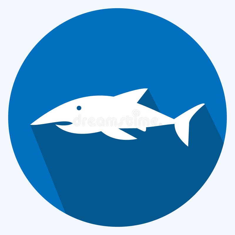 Icon Shark 1. Suitable for Sea Symbol. Long Shadow Style. Simple Design ...