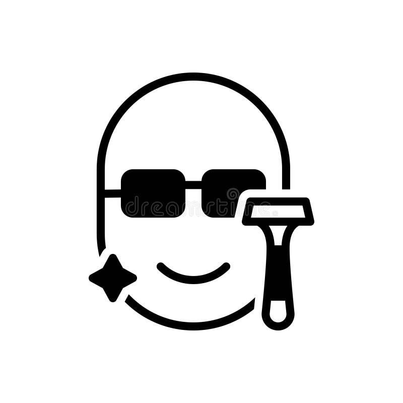 Black Solid Icon for Shaved, Razor and Salon Stock Vector ...