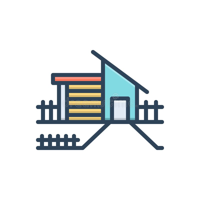 Color Illustration Icon for Shed, Shelter and Shack Stock Illustration ...