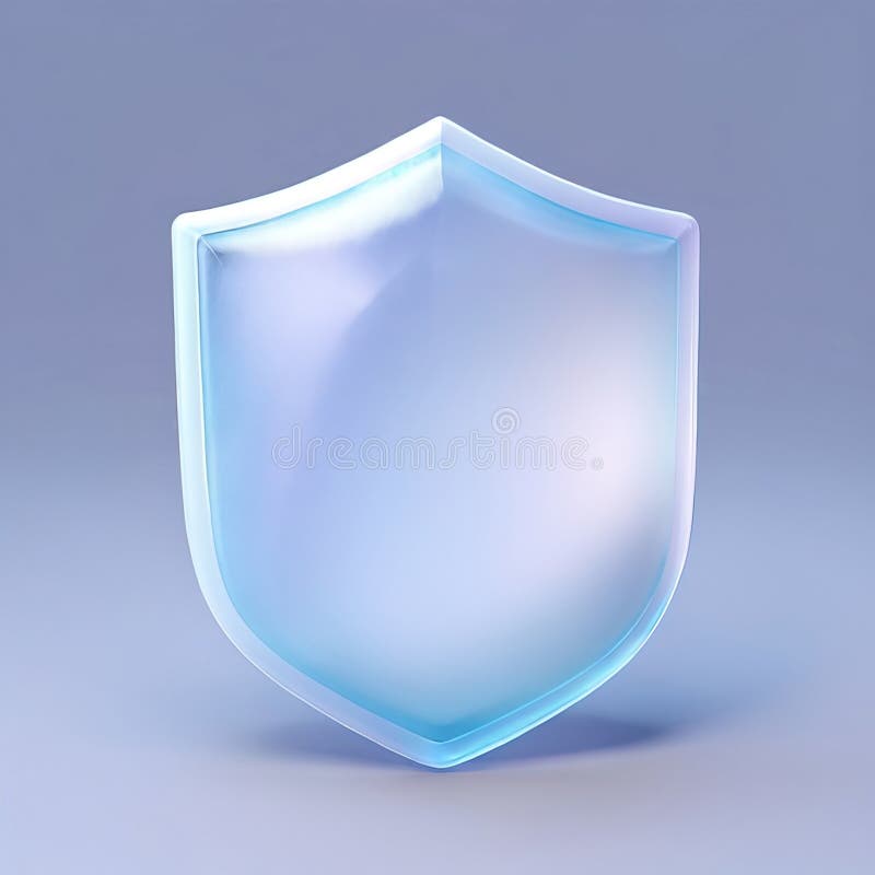Icon of Shield, Glossy Glass Style Stock Illustration - Illustration of ...
