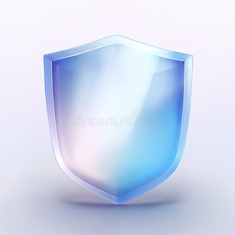 Icon of Shield, Glossy Glass Style Stock Illustration - Illustration of ...