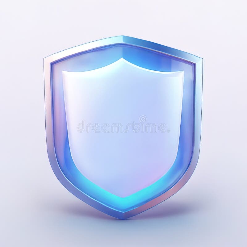 Icon of Shield, Glossy Glass Style Stock Illustration - Illustration of ...
