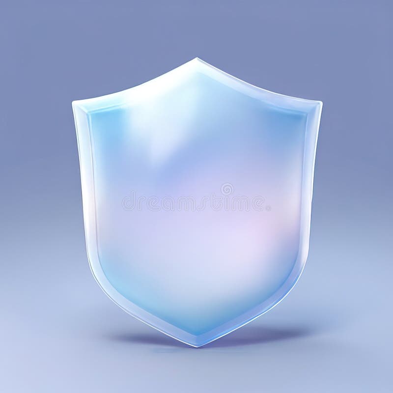 Icon of Shield, Glossy Glass Style Stock Illustration - Illustration of ...