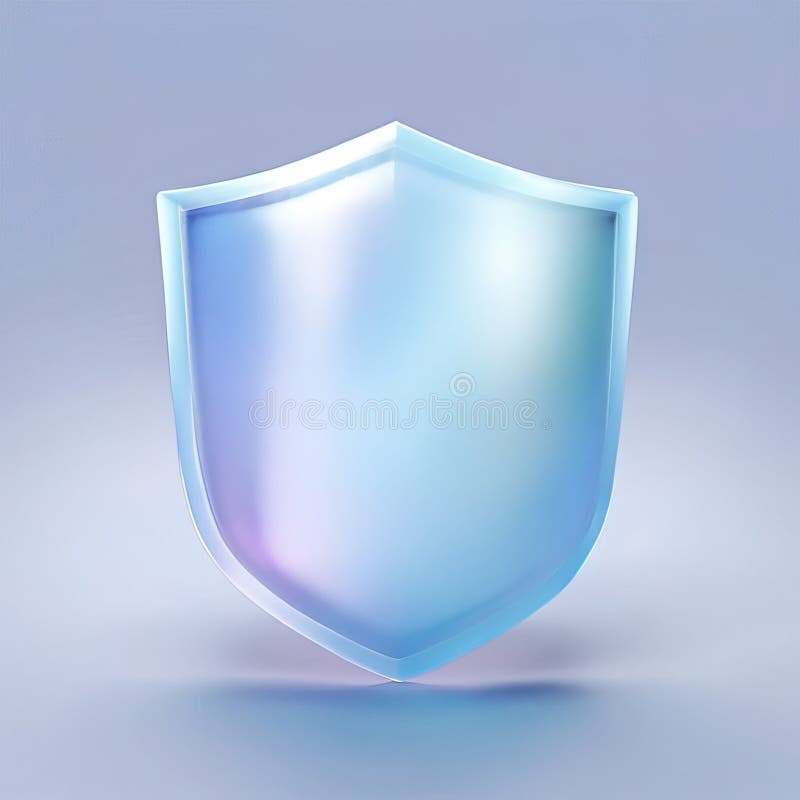 Icon of Shield, Glossy Glass Style Stock Illustration - Illustration of ...