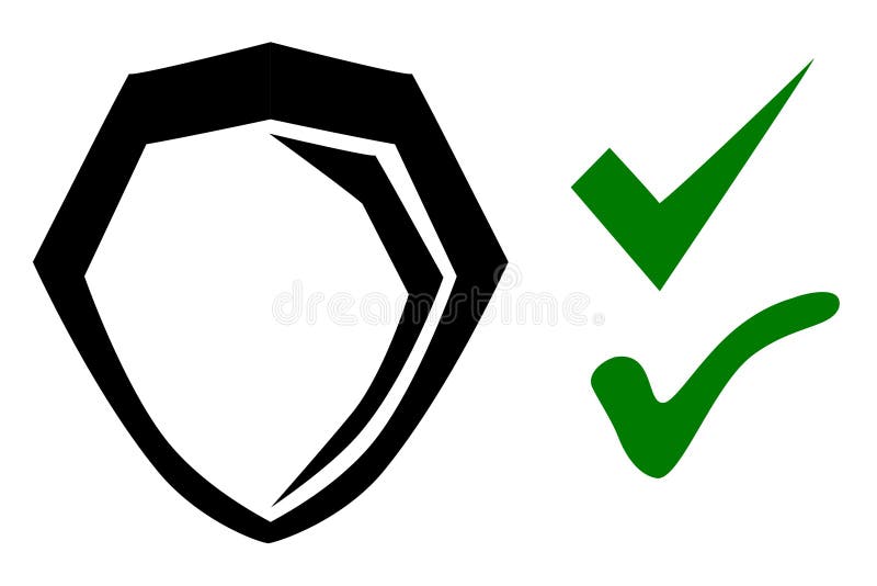 Icon Shield or Protection True and False Symbol, Simple Vector Doodle ...