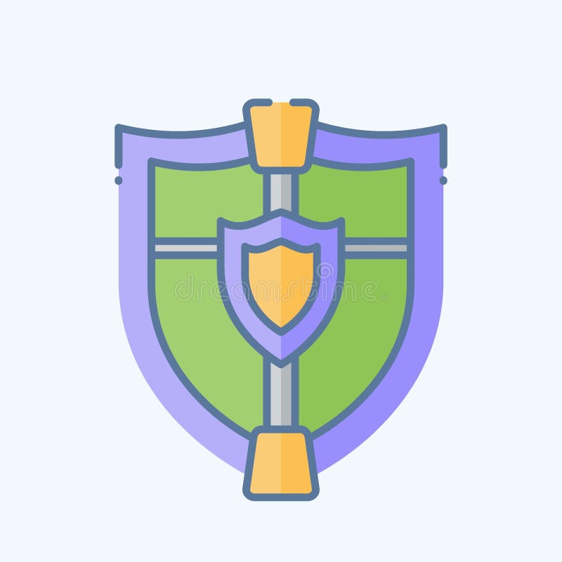 Icon Shield. Related To Weapons Symbol. Doodle Style. Simple Design ...