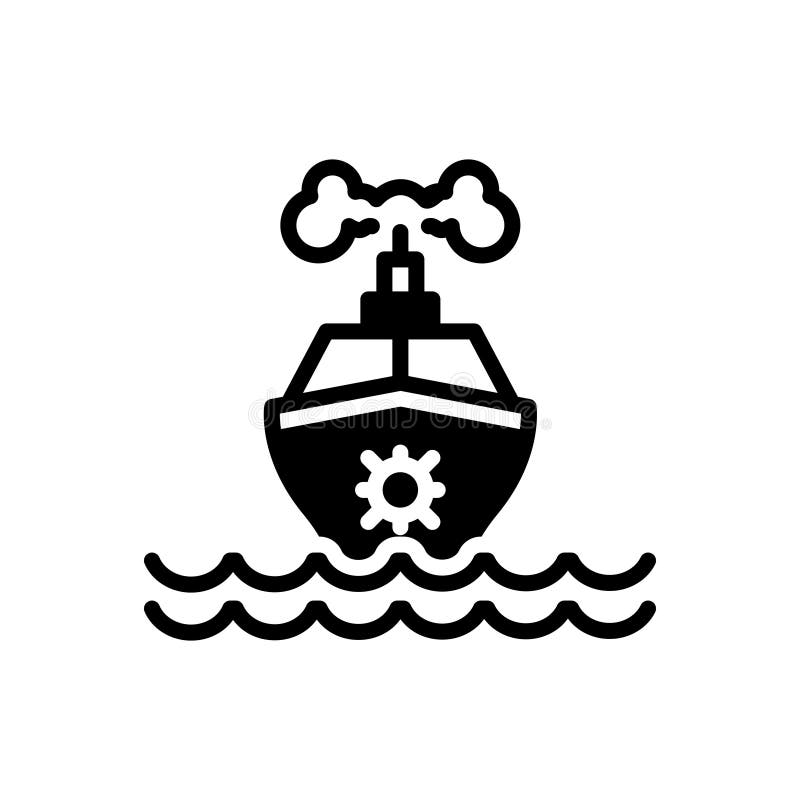 Black Solid Icon for Ship, Marine and Transport Stock Vector ...