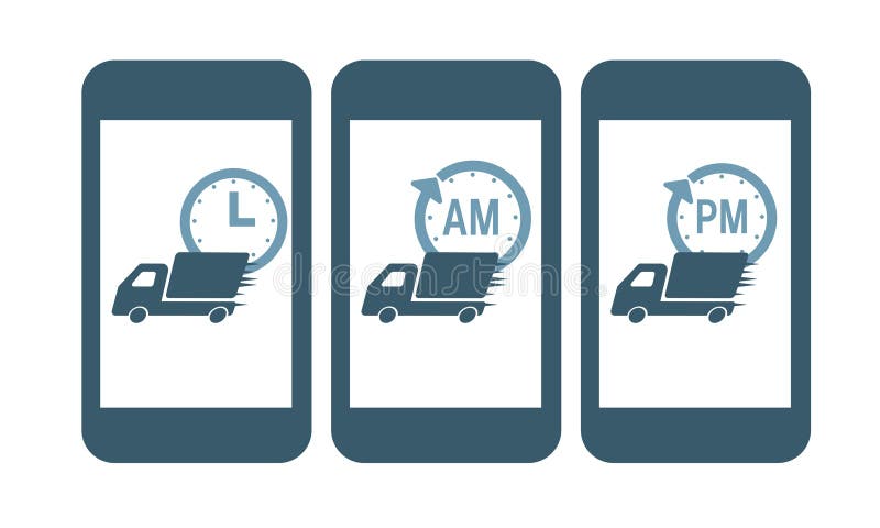 Icon for Shipping and Delivery with a Specified Time To Arrive on Your ...