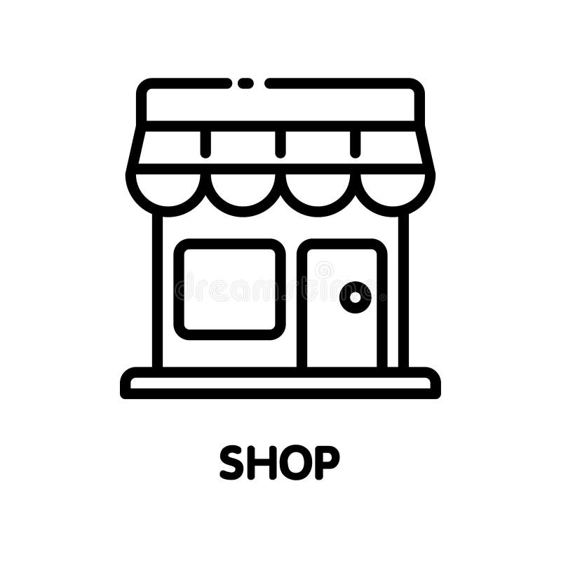 Icon Shop Outline Style Icon Design Illustration on White Background ...