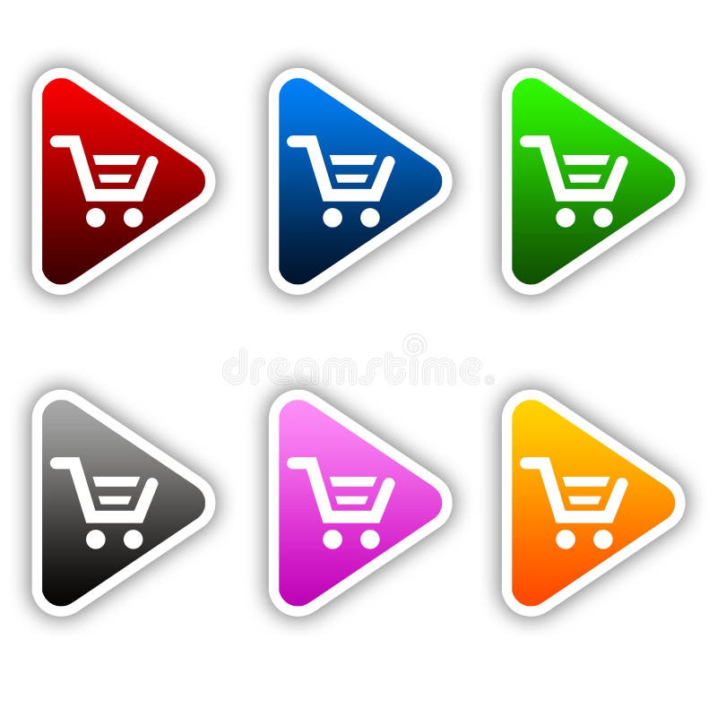Icon, Shopping Cart, Button Stock Illustration - Illustration of retail ...