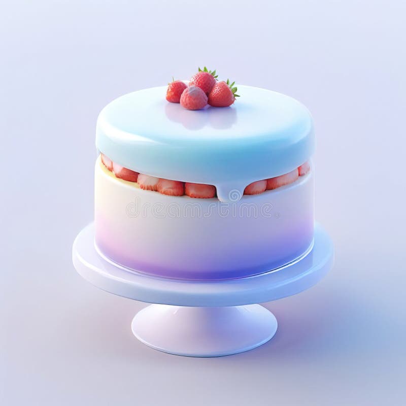 Icon of Short Cake, Glossy Glass Style Illustration Stock Illustration ...