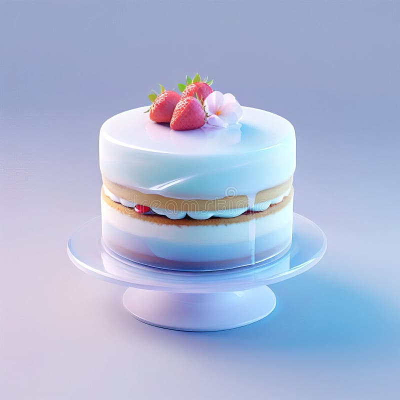 Icon of Short Cake, Glossy Glass Style Illustration Stock Illustration ...