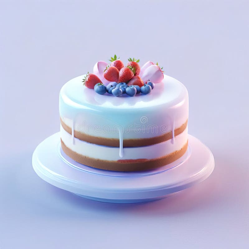 Icon of Short Cake, Glossy Glass Style Illustration Stock Illustration ...